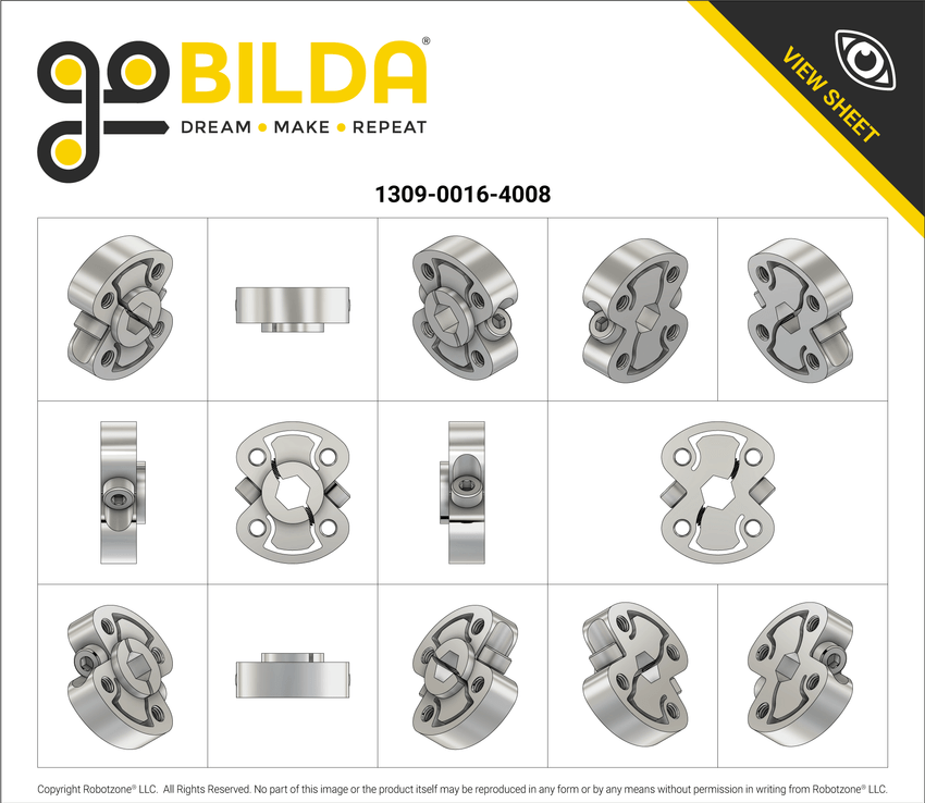 1309 Series Sonic Hub 8mm Rex™ Bore Gobilda®